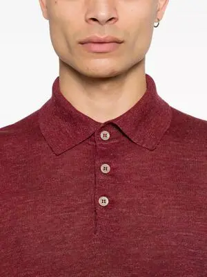 Brunello Cucinelli Buttoned Short-sleeve Polo Shirt - Red