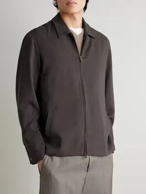 Sunspel Textured Wool-blend Harrington Jacket