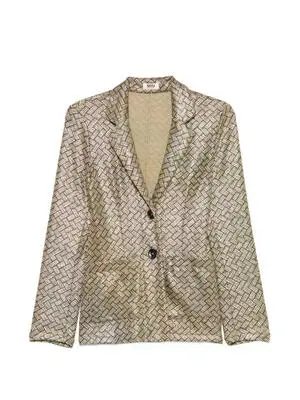 SIYU Patterned Button-fastening Blazer