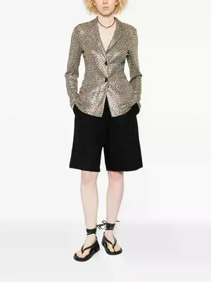 SIYU Patterned Button-fastening Blazer