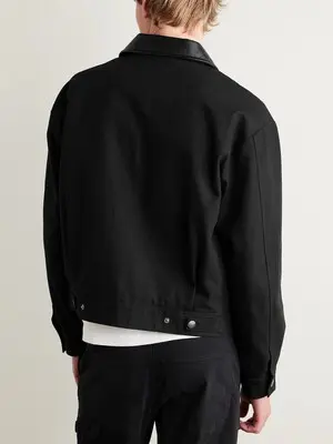 NILI LOTAN Donatello Canvas Jacket With Leather Trim