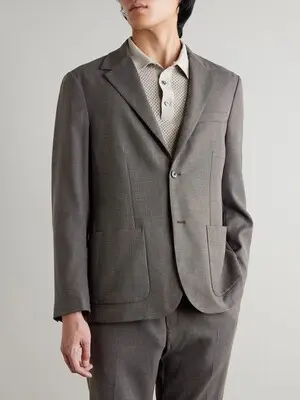 Sunspel Textured Wool-blend Suit Jacket