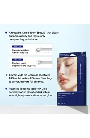 MEDIHEAL Blackhead Melting Clear Nose Patch - Navy
