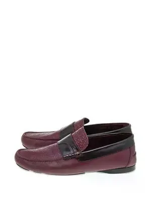 Versace Monogram Embossed Leather Loafers
