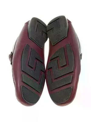 Versace Monogram Embossed Leather Loafers