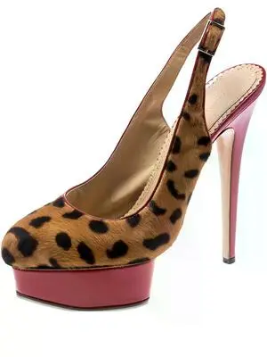 CHARLOTTE OLYMPIA Leopard Slingback Sandals