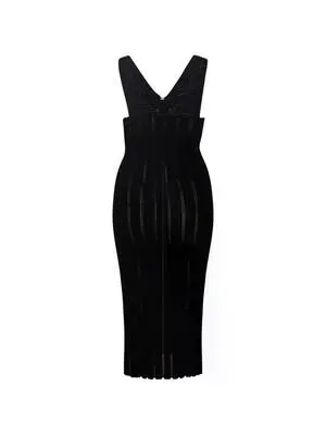 Elisabetta Franchi Knit V-neck Midi Dress - Black