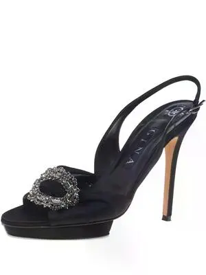 GINA Embellished Brooch Stiletto Sandals