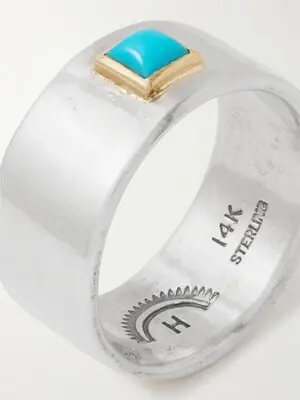 PEYOTE BIRD Azul Sterling 14-karat Gold And Turquoise Ring