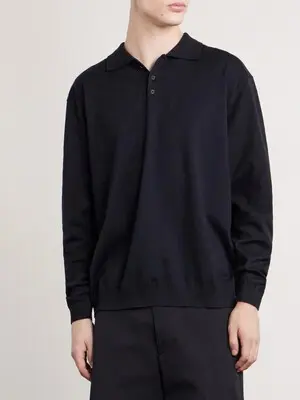 ATON Cotton-blend Polo Sweater