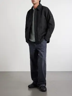 Stone Island Ghost Appliquéd Padded Cotton And Linen-blend Primaloft® Overshirt