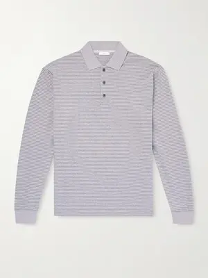 ATON Striped Suvin Cotton-jersey Polo Shirt