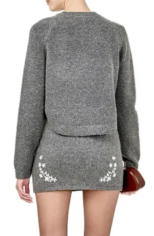 Endless Rose Floral Embroidered Crewneck Sweater