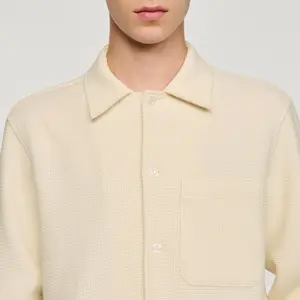 Sandro Textured Shark Collar Shirt - Ecru