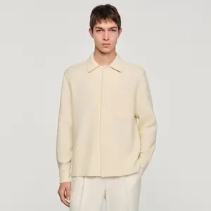 Sandro Textured Shark Collar Shirt - Ecru