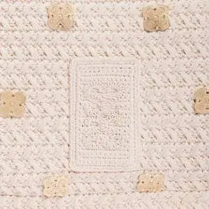 Sandro Crochet Tote Bag With Charms - Ecru
