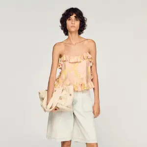 Sandro Crochet Tote Bag With Charms