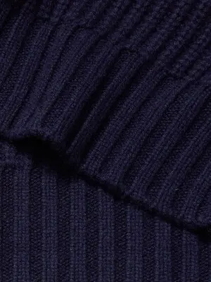 Mr P. Ribbed Wool And Cashmere-blend Half-zip Sweater
