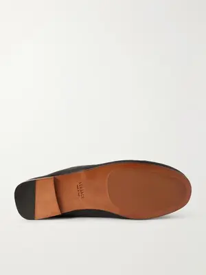 Versace Logo-embellished Leather Penny Loafers - Black
