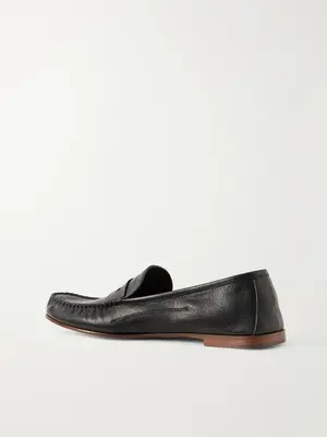Versace Logo-embellished Leather Penny Loafers - Black