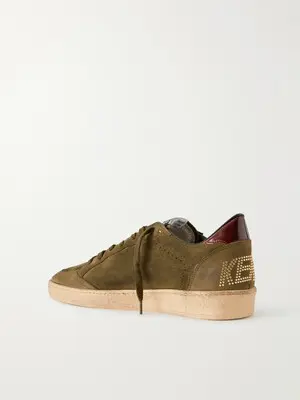 GOLDEN GOOSE Ball Star Distressed Suede Sneakers - Green