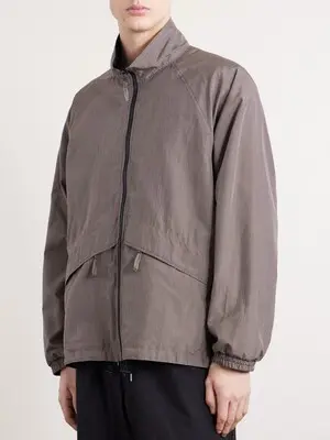 ATON Reversible Checked Silk-taffeta Jacket
