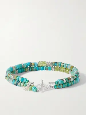 PEYOTE BIRD Cedar Double Sonoran Sterling Silver Bracelet
