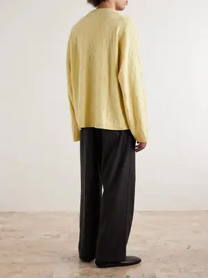 THE ELDER STATESMAN Culver Checked Cashmere Sweater - Yellow