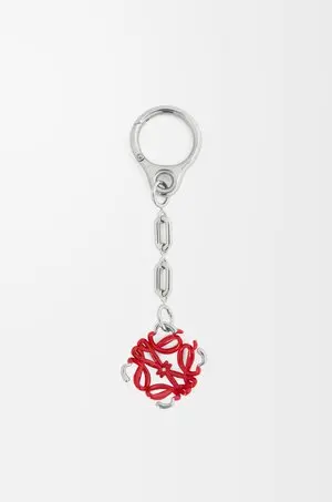 Loewe Anagram Scarabeo Charm - Silver/red