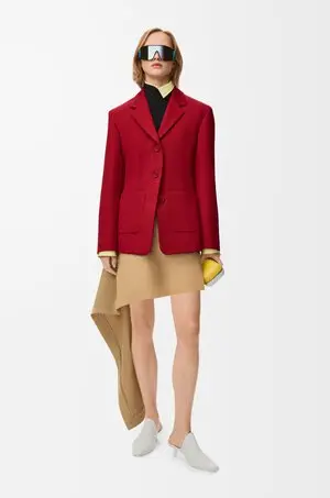 Loewe Cotton And Silk Gabardine Asymmetric Skirt - Beige