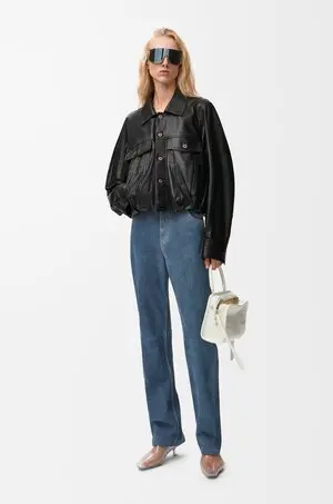 Loewe Trousers In Suede Goatskin - Blue