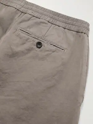 Mr P. Straight-leg Cotton And Linen-blend Twill Trousers - Brown