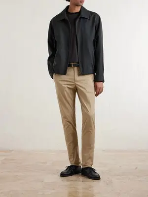 SLOWEAR Tapered Stretch-cotton Trousers - Neutrals