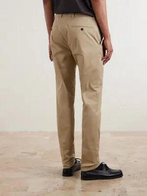 SLOWEAR Tapered Stretch-cotton Trousers - Neutrals