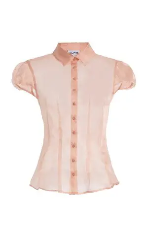 ALFIE Abby Sheer Silk-organza Shirt - Pink