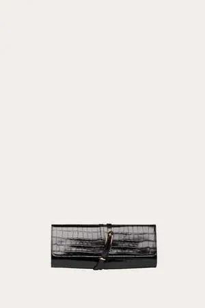 LIFFNER Belted Croc-effect Clutch - Black
