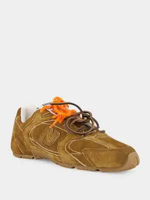 Miu Miu X New Balance 530 Sl Suede Sneakers - Brown
