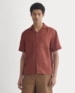Everlane Linen Resort Shirt - Black/bone
