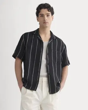 Everlane Linen Resort Shirt - Black/bone