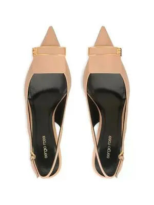 SERGIO ROSSI Buckle Sling-back Pumps - Neutrals