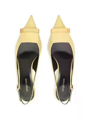 SERGIO ROSSI Buckle Sling-back Pumps - Yellow