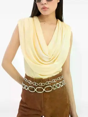 ROTATE BY BIRGER CHRISTENSEN Chiffon Waterfall Top - Neutrals