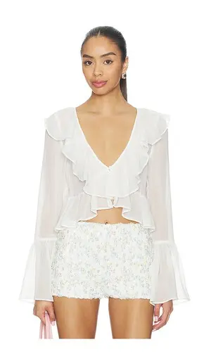 For Love & Lemons Lila Flare Top