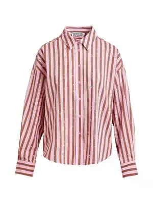 Essentiel Antwerp Striped Rhinestone Embellished Shirt