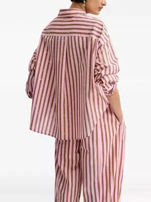 Essentiel Antwerp Striped Rhinestone Embellished Shirt