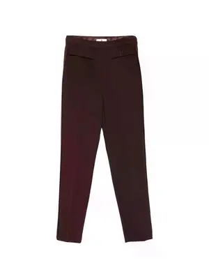Elisabetta Franchi Trousers In Double Layer Stretch Crêpe With Embroidered Logo