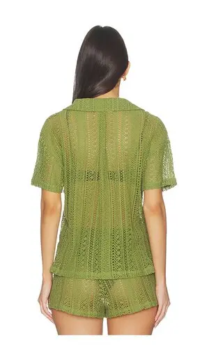 ALL THE WAYS Rosie Button Up Top - Olive