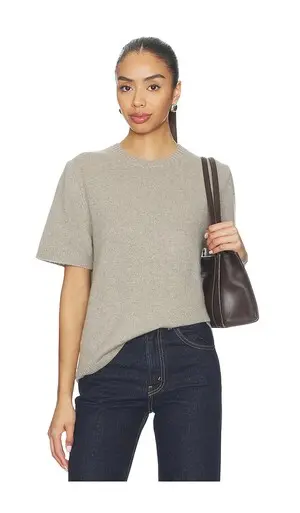 Soft Goat Cashmere Oversized T-shirt - Grey
