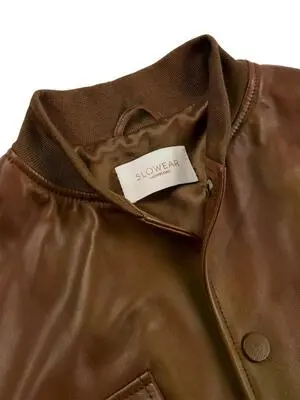 Montedoro Leather Bomber Jacket