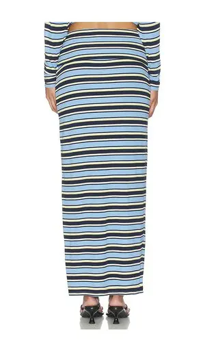 AFRM Esin Striped Knit Maxi Skirt - Blue